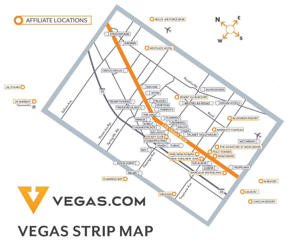 Vegas Strip Map Cosmopolitan